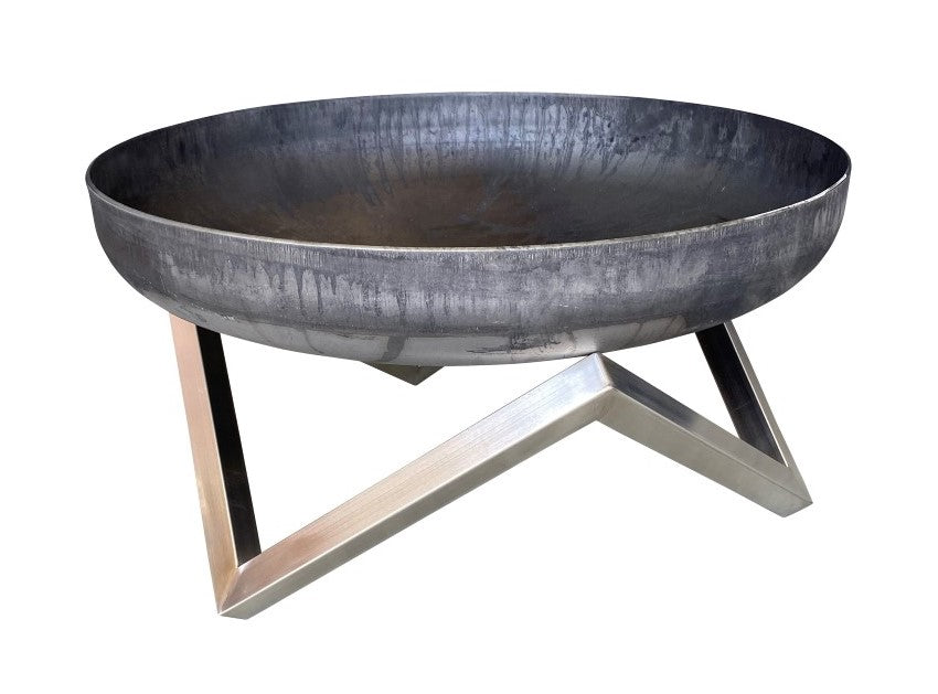 Large Steel Fire Pit - 80cm in Diameter with 2 Handles & Stand ...